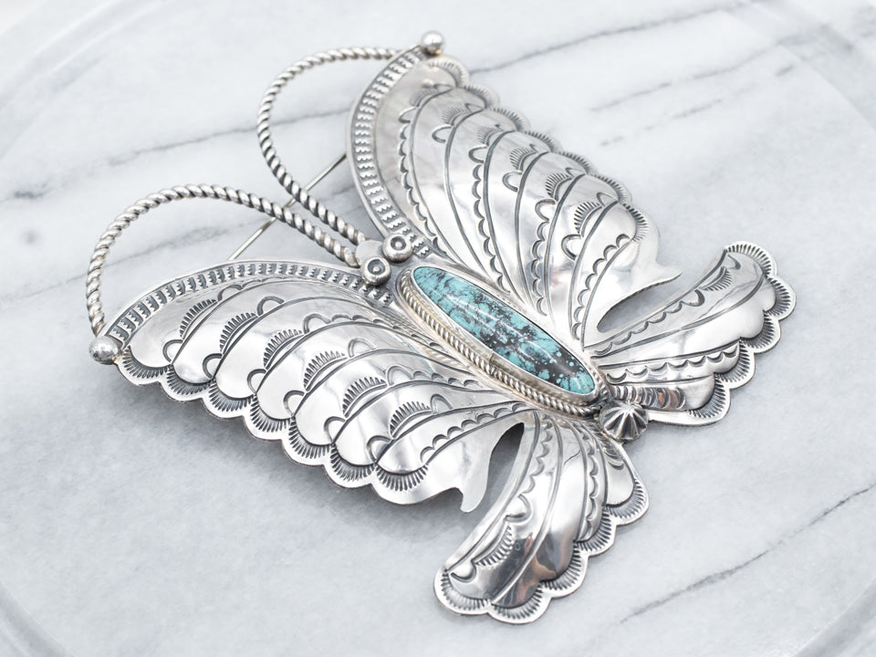 Sterling Silver Navajo Artist Randy Boyd Butterfly Brooch or Pendant ...