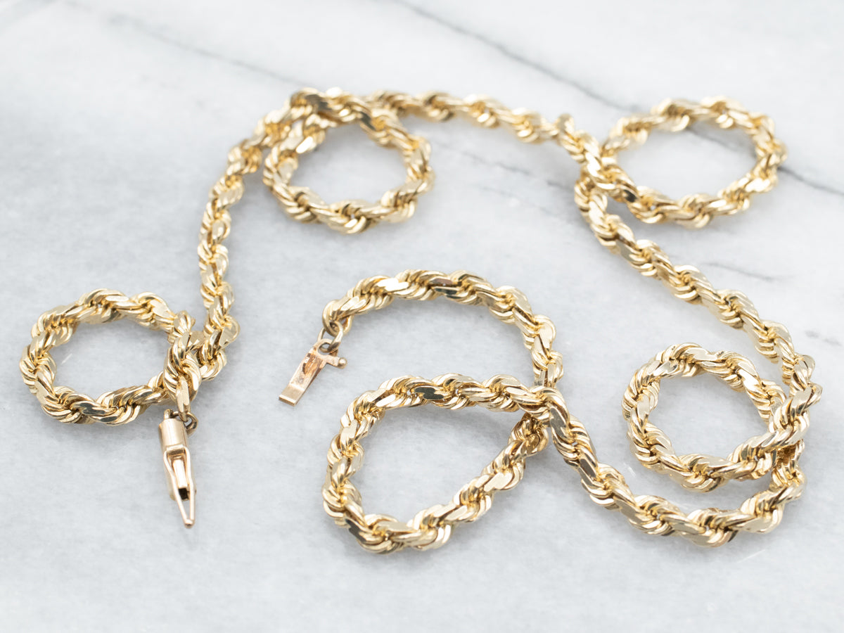 Heavy Gold Rope Twist Chain Necklace - Market Square Jewelers