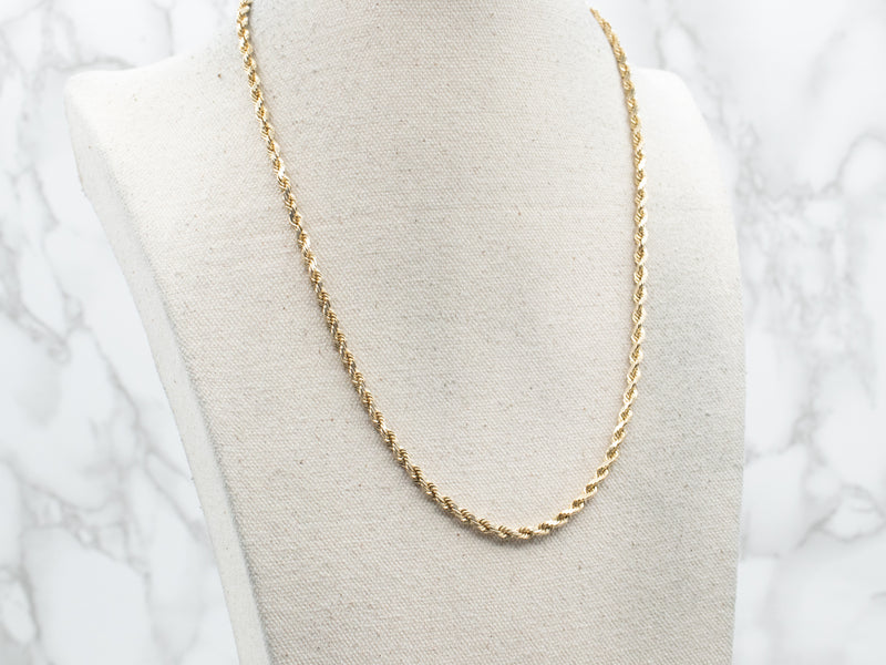 Heavy Gold Rope Twist Chain Necklace - Market Square Jewelers