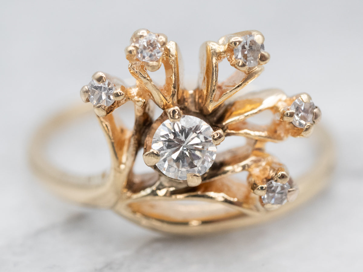 Botanical Gold Diamond Cluster Ring - Market Square Jewelers