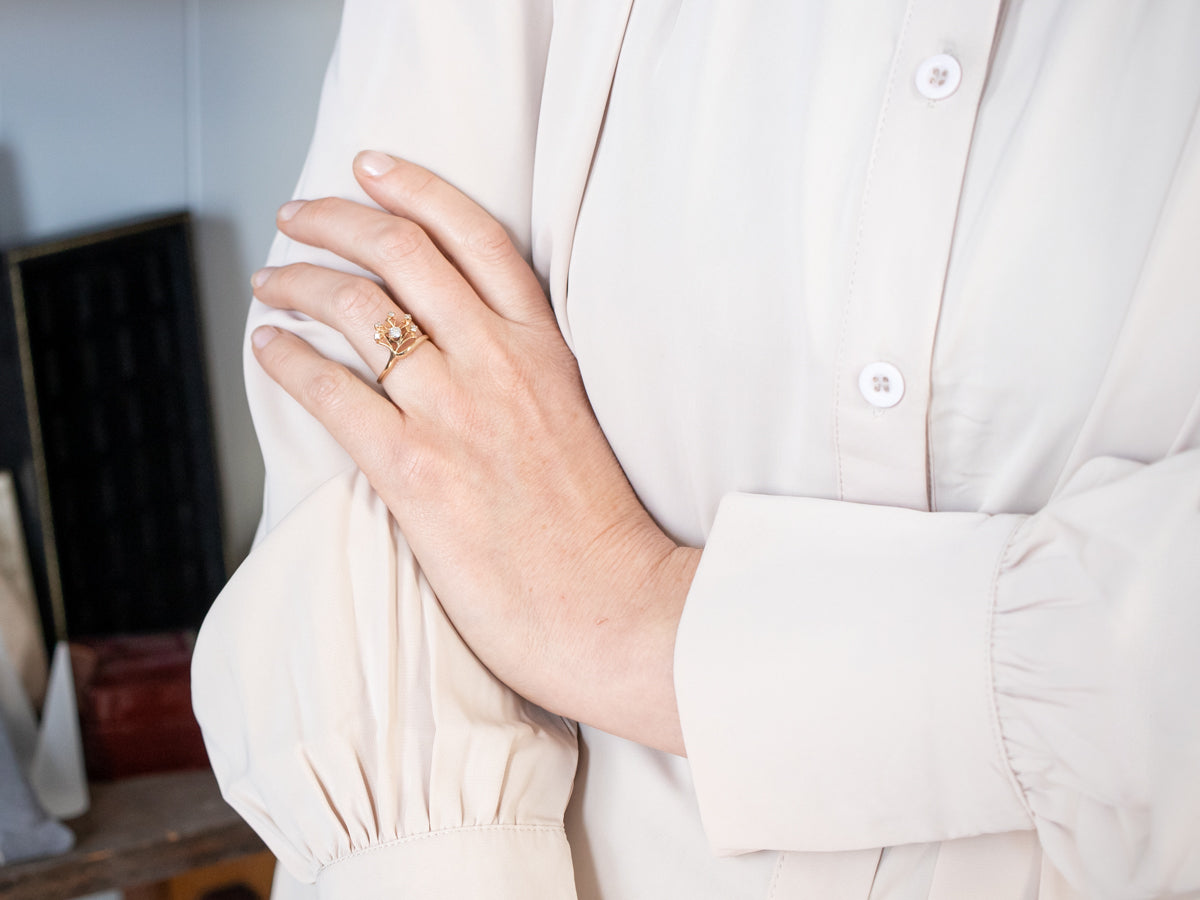 Botanical Gold Diamond Cluster Ring - Market Square Jewelers
