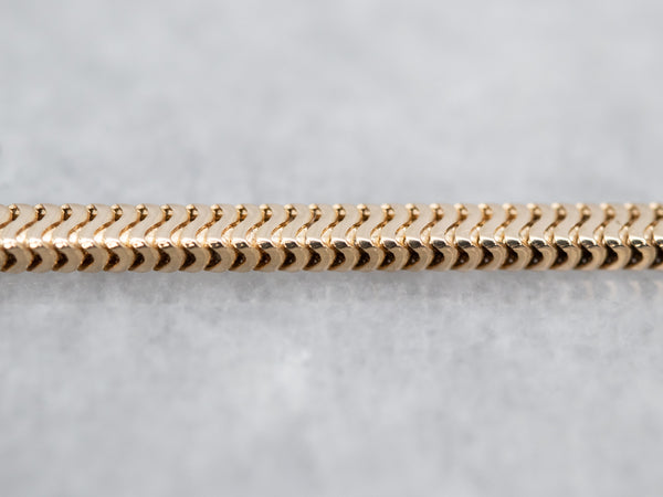 Sleek Gold Rectangular Snake Chain with Spring Ring Clasp - Market ...