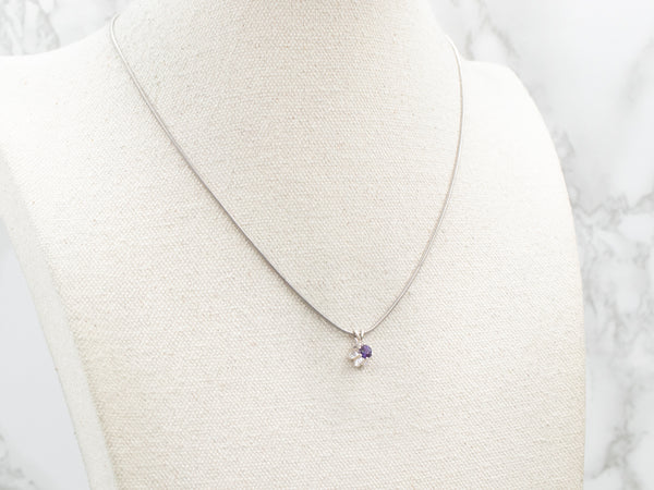 White Gold Purple Sapphire Buttercup Pendant - Market Square Jewelers