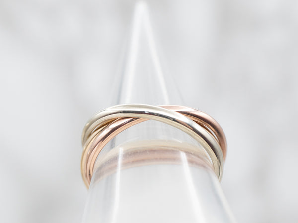 Italian Tri Color Gold Trinity Band - Market Square Jewelers
