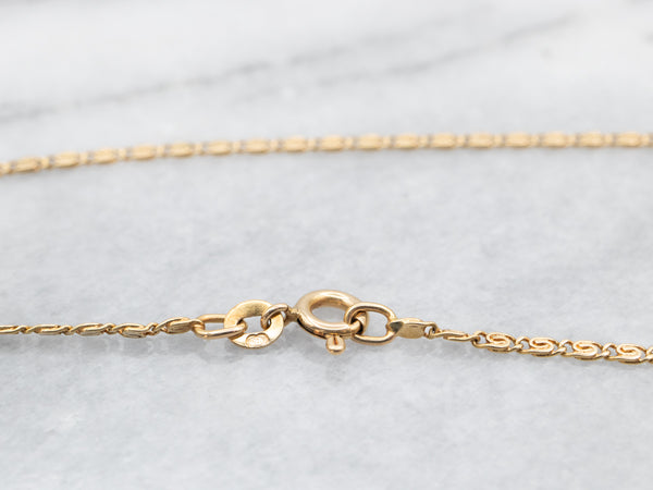 Yellow Gold Snail Chain with Spring Ring Clasp - Market Square Jewelers