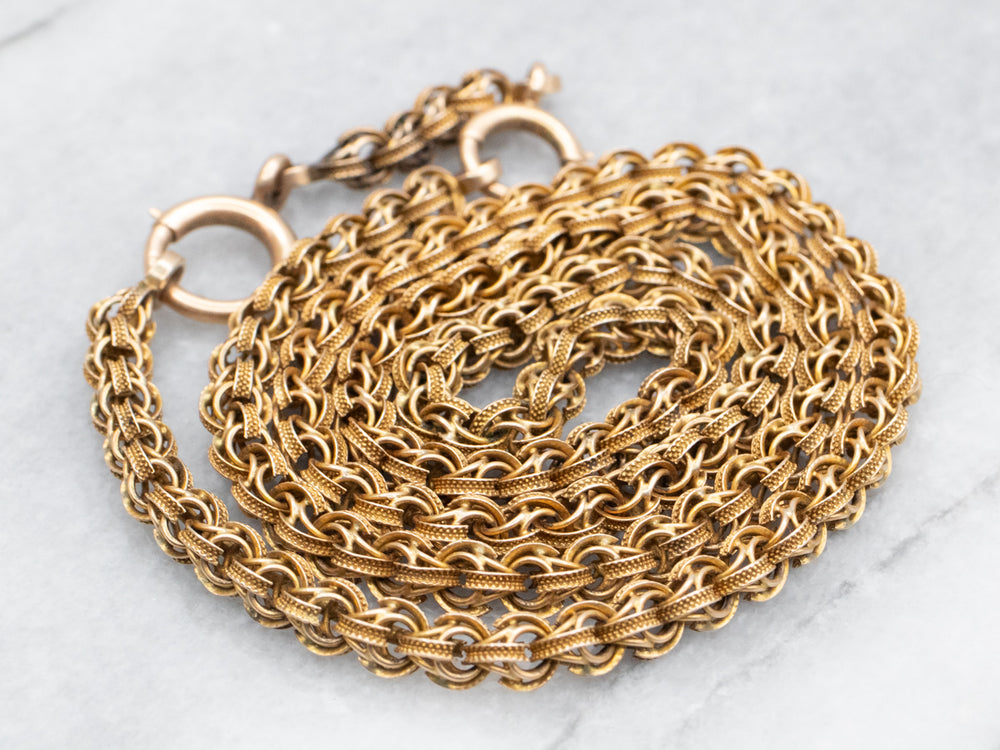 Ornate Round Link Chain with Double Spring Ring Clasp - Market Square ...