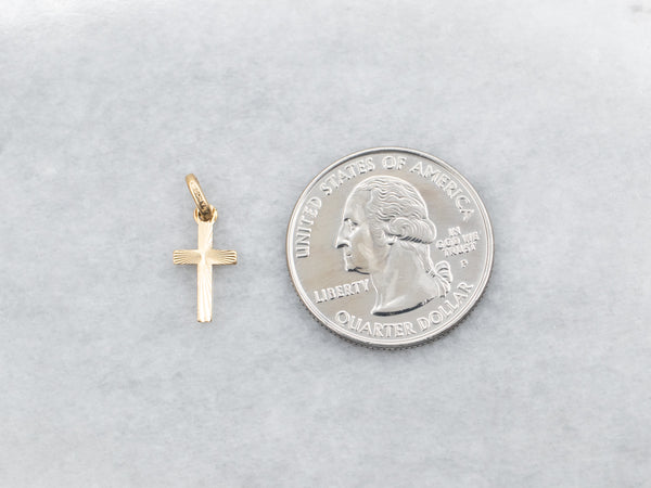 Mini Etched Cross Charm - Market Square Jewelers