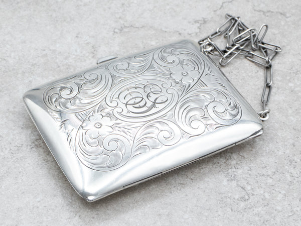 Sterling Silver Early 1900's Monogrammed Floral Purse - Market Square ...