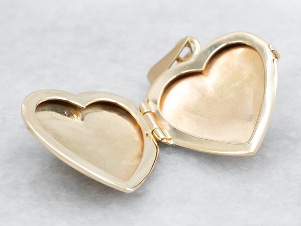 Vintage Gold Floral Heart Shaped Locket - Market Square Jewelers