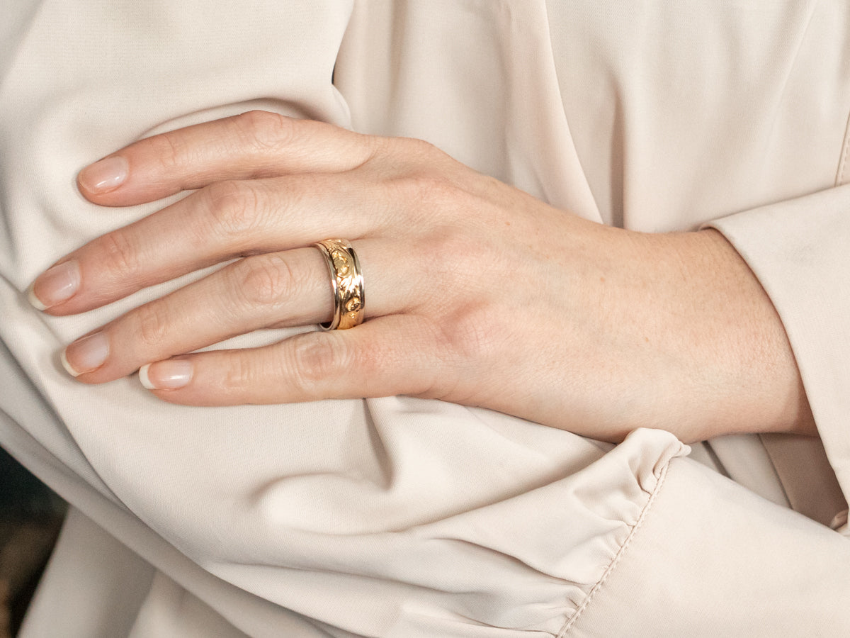 Two Tone Pattern Wedding Band - Market Square Jewelers