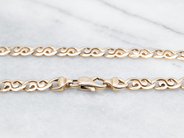 Scrolling Gold Link Chain Necklace - Market Square Jewelers
