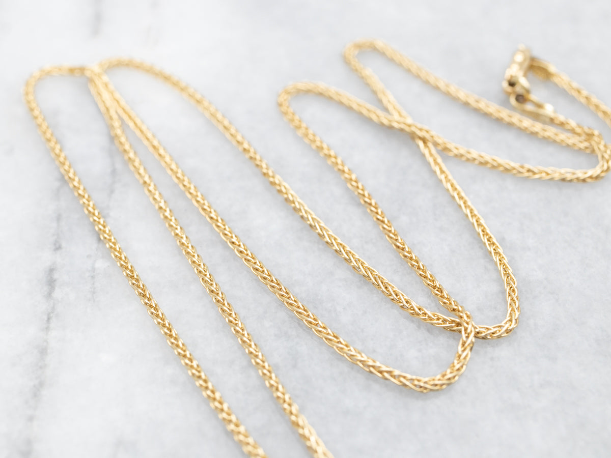 Polished Gold Wheat Chain - Market Square Jewelers