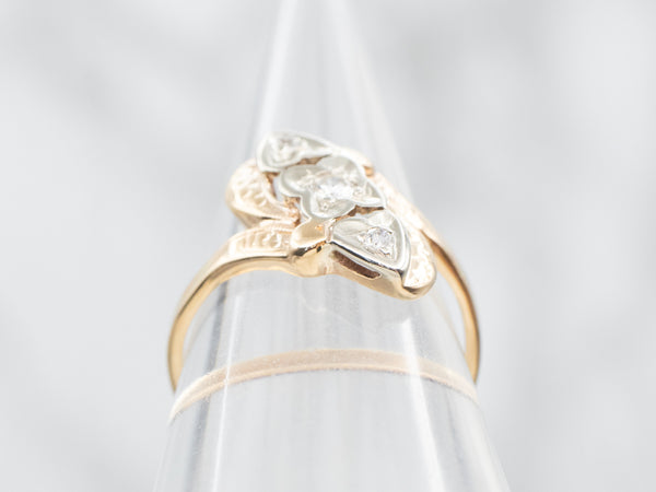 Retro Sweetheart and Forget-Me-Not Diamond Ring - Market Square Jewelers