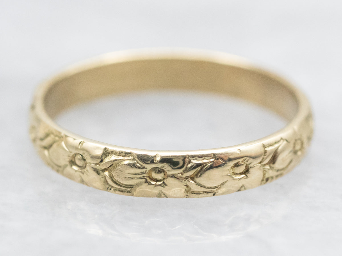 Antique Ostby and Barton Floral Pattern Baptism Band - Market Square ...