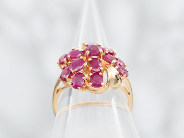 Vintage Gold Ruby Cluster Ring - Market Square Jewelers