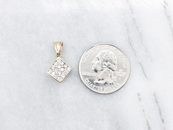 Sparkling Square Diamond Cluster Pendant - Market Square Jewelers