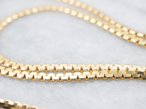 Gold Boston Link Chain with Spring Ring Clasp - Market Square Jewelers