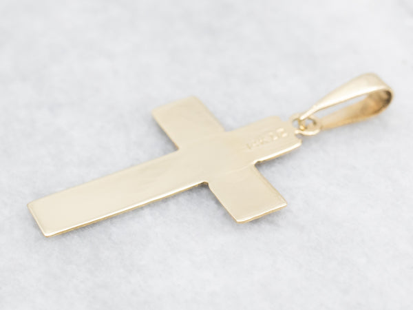 Ornate Gold Letter "N" Monogrammed Cross Pendant - Market Square Jewelers