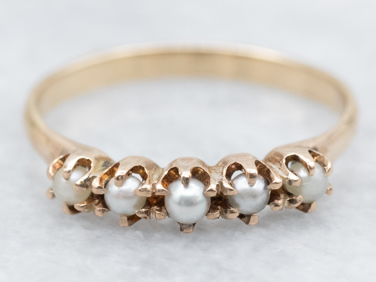 Vintage Gold Seed Pearl Ring - Market Square Jewelers