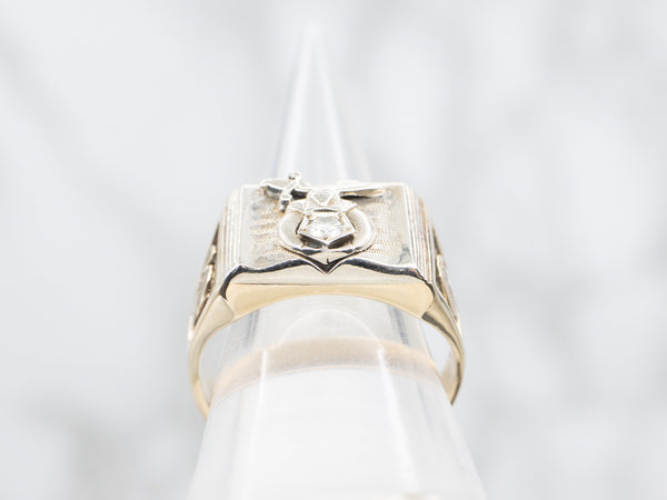 Men's Vintage Diamond and Gold Shriners Ring - Market Square Jewelers