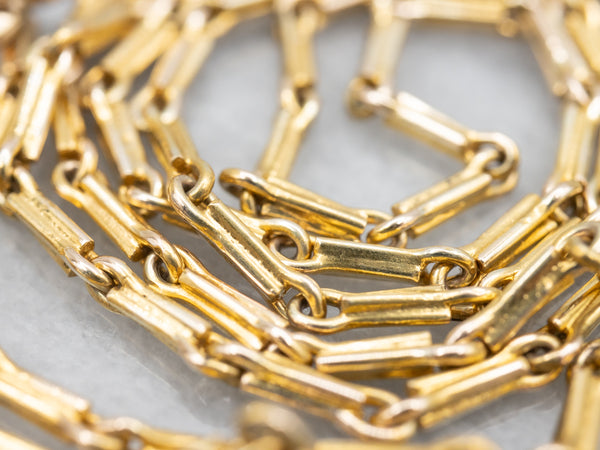 Long Lined Gold Bar Link Chain - Market Square Jewelers
