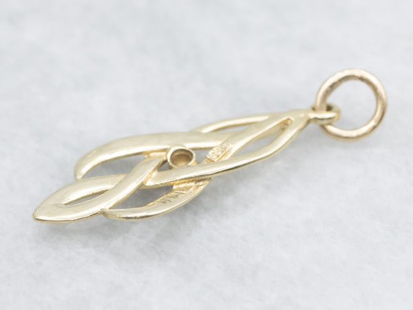 Yellow Gold Looping Diamond Pendant - Market Square Jewelers