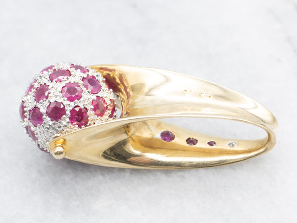 Modernist Ruby and Diamond Encrusted Spinning Sphere Pendant - Market ...