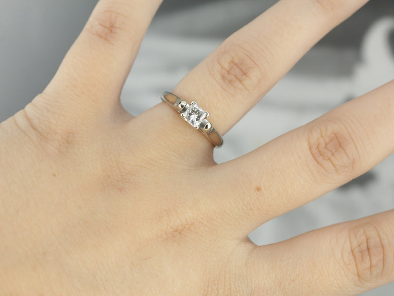 High Profile Diamond Solitaire Engagement Ring - Market Square Jewelers