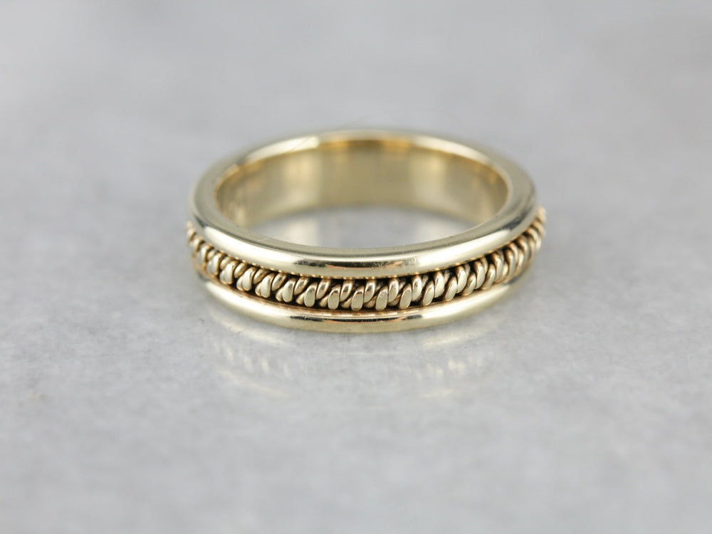 Interlocking Rope Decorative Gold Band - Market Square Jewelers