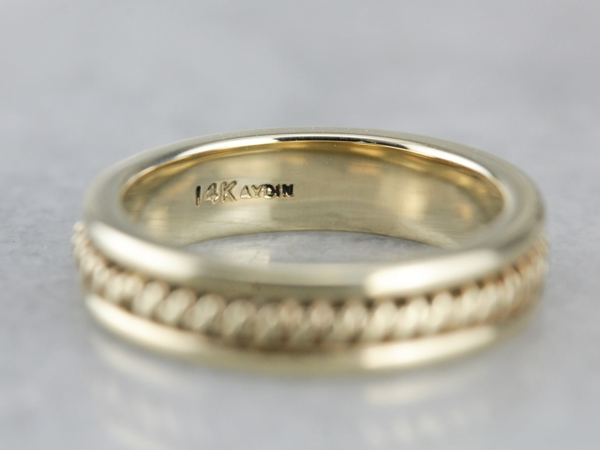 Interlocking Rope Decorative Gold Band - Market Square Jewelers