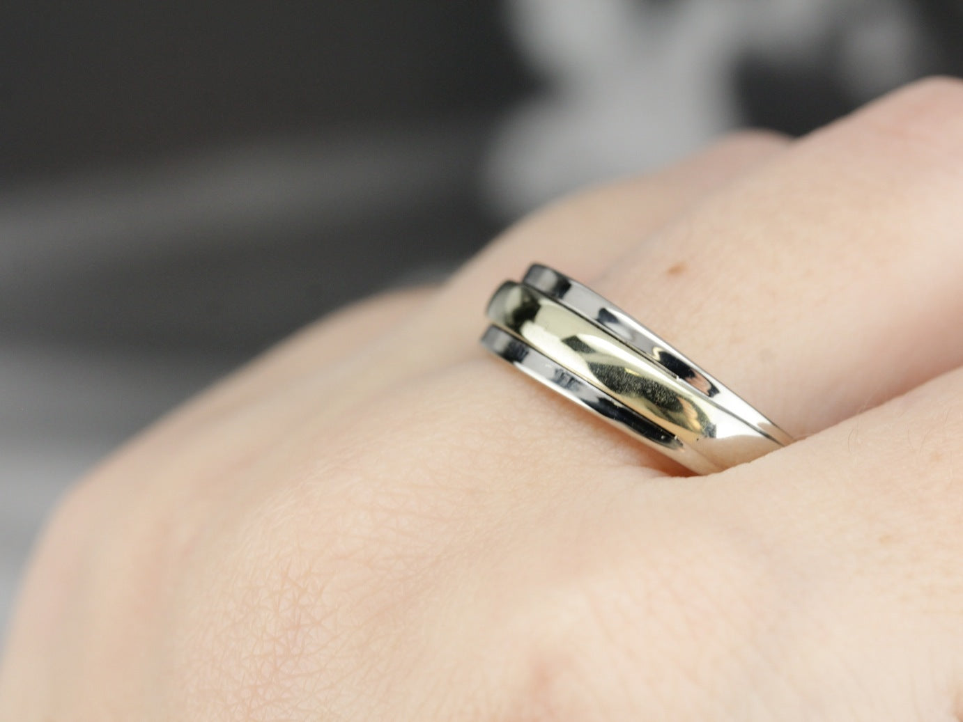 Tapered Two Tone Unisex Band - Market Square Jewelers
