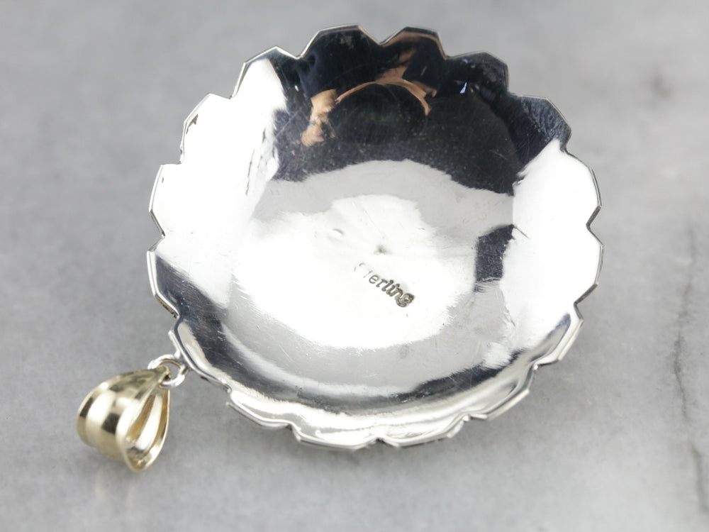 Native American Turquoise Concha Pendant - Market Square Jewelers