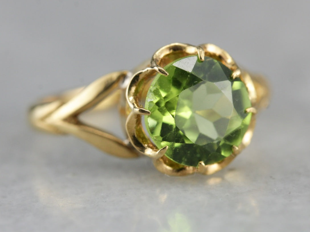 Vintage Peridot Solitaire Ring - Market Square Jewelers