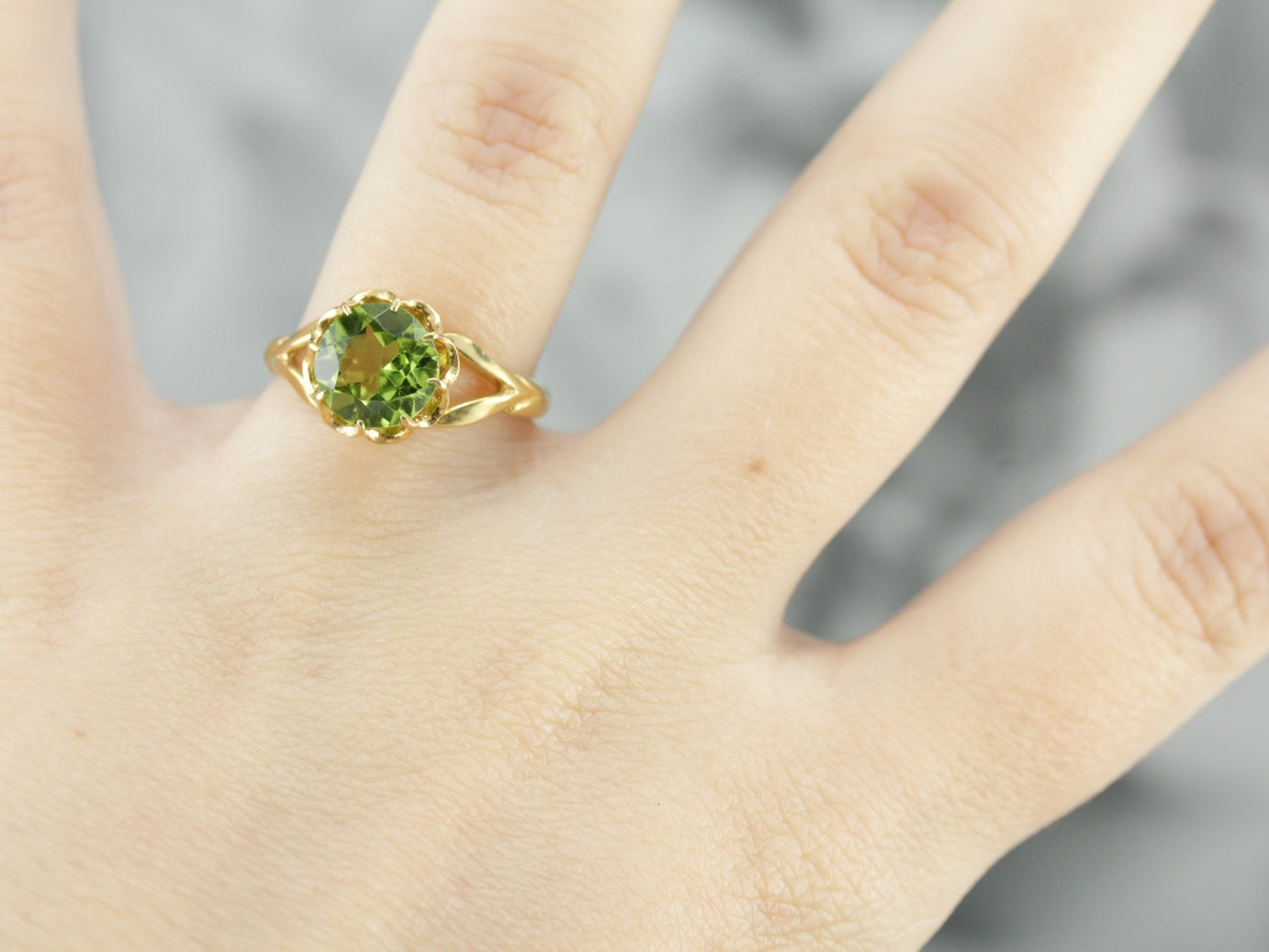 Vintage Peridot Solitaire Ring - Market Square Jewelers