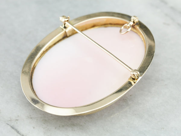Vintage Pink Shell Cameo Brooch or Pendant - Market Square Jewelers