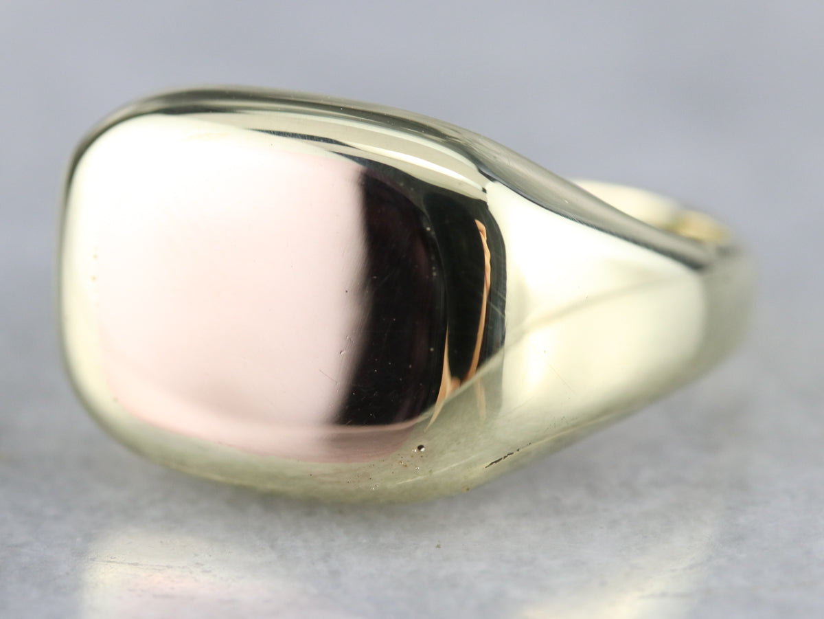 Men's Two Tone Gold Signet Ring - Market Square Jewelers