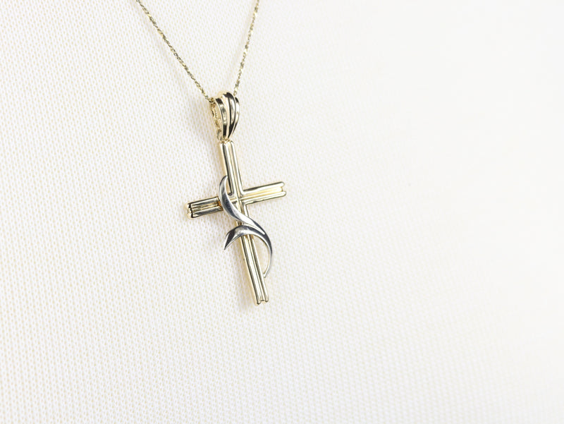 Modernist Gold Cross Pendant - Market Square Jewelers