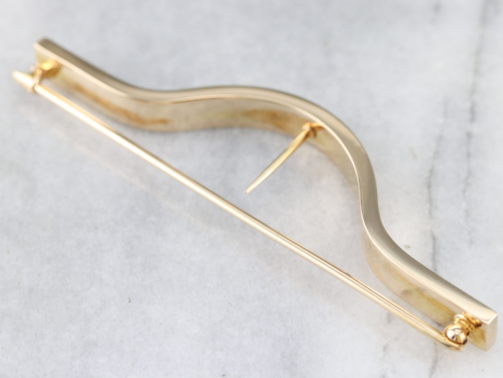 Sleek Yellow Gold Scarf Pin - Market Square Jewelers