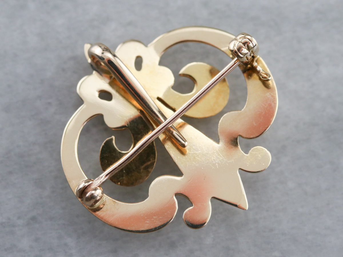 Vintage Fleur De Lis Watch Pin - Market Square Jewelers