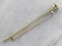 Vintage Gold Trumpet Instrument Pin - Market Square Jewelers