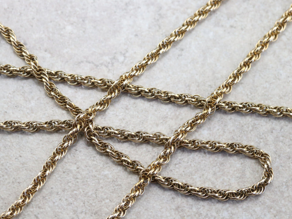 Long Vintage Gold Rope Twist Chain - Market Square Jewelers
