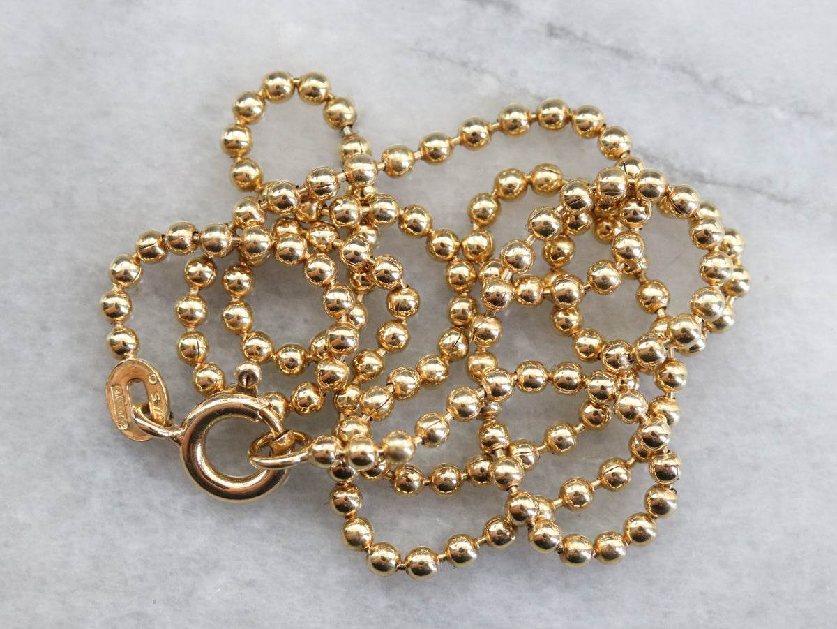 High 18 Karat Gold Ball Chain - Market Square Jewelers