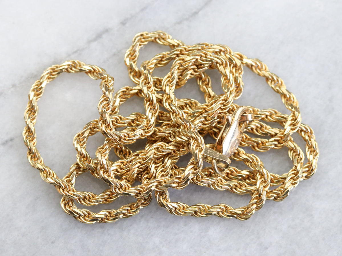 Italian 18K Yellow Gold Rope Chain - Market Square Jewelers