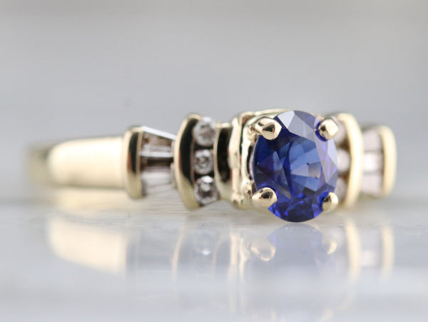 Deep Blue Sapphire Engagement Ring - Market Square Jewelers