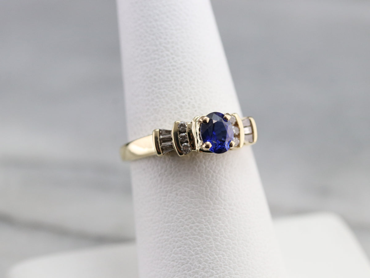 Deep Blue Sapphire Engagement Ring - Market Square Jewelers