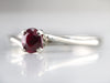 White Gold Ruby Solitaire Ring