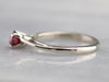 White Gold Ruby Solitaire Ring