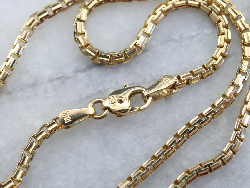 Yellow 18 Karat Gold Tube Link Chain - Market Square Jewelers