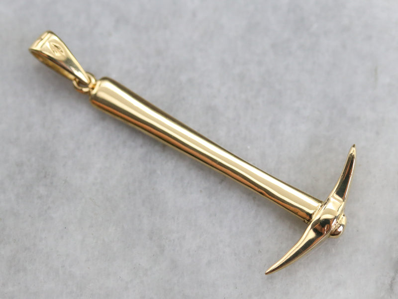 Large Gold Pickaxe Pendant - Market Square Jewelers