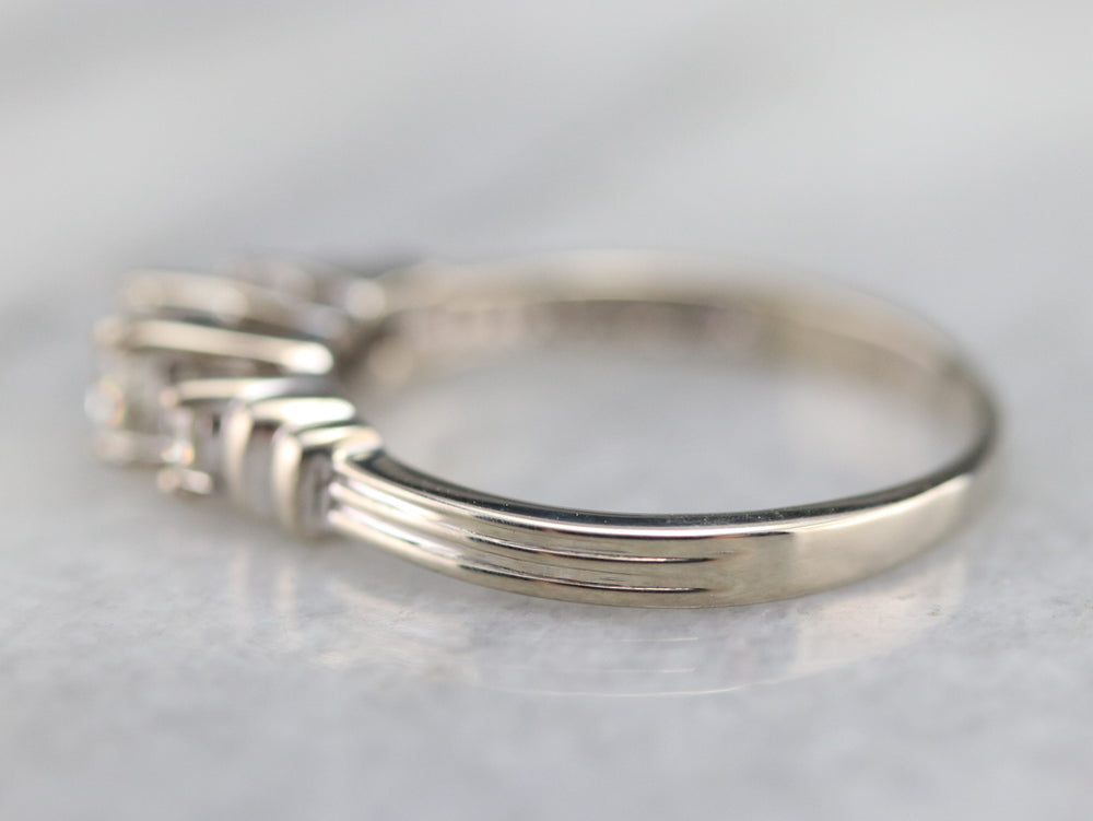Modern Three Stone Diamond Engagement Ring - Market Square Jewelers